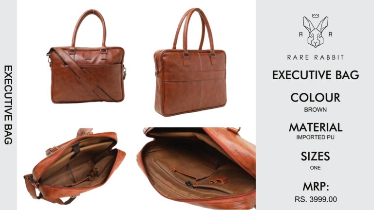 RARE RABBIT EXECUTIVE BAG BLACK COLOUR, IMPORTED PU MATERIAL SIZES ONE ...